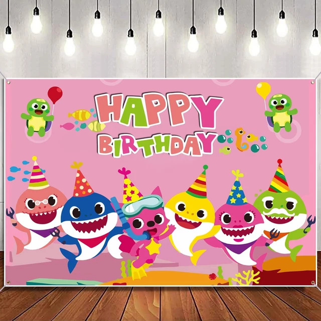 SHARK BACKDROP (6X4 FT) for Baby Birthday Party, Photography Blue ...