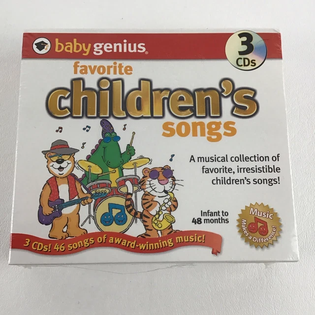 BABY GENIUS FAVORITE Children's Songs CD Set Infant Music Sing Along ...