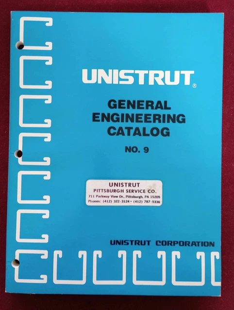 UNISTRUT GENERAL ENGINEERING Catalog 9 Metal Framing Systems Pittsburgh ...