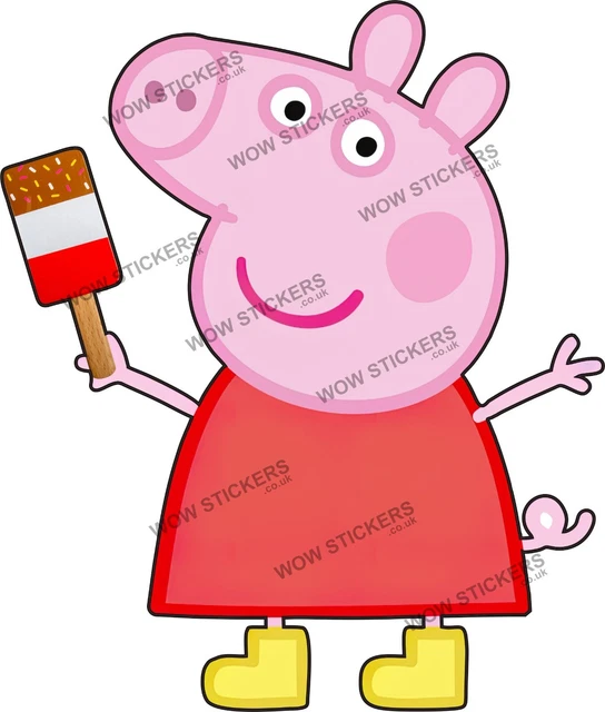 ICE CREAM VAN Character sticker Peppa Pig Holding Fab Lolly decal ...