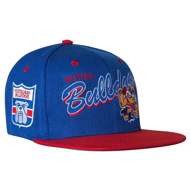 WESTERN BULLDOGS AFL FC2148 W22 Adults 90s Retro Throwback Flat Cap One ...
