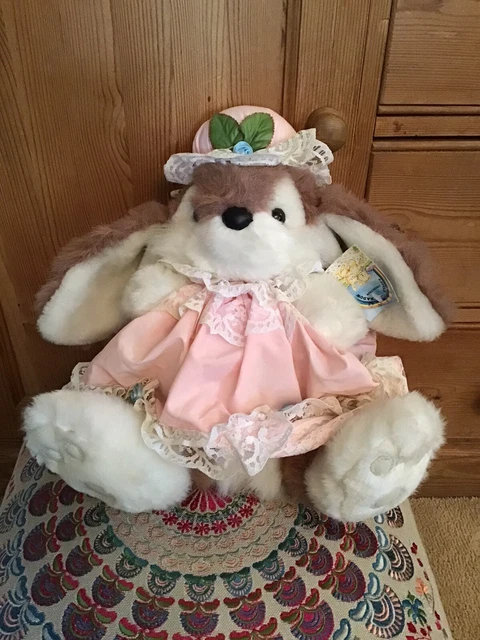 VINTAGE SALCO LITTLE Meadow Collection White Brown Bunny Rabbit Plush ...