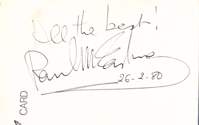 PAUL MCCARTNEY AUTOGRAPHE - carte signée - signed card - 1980 - The Beatles EUR 1.600,00 ...