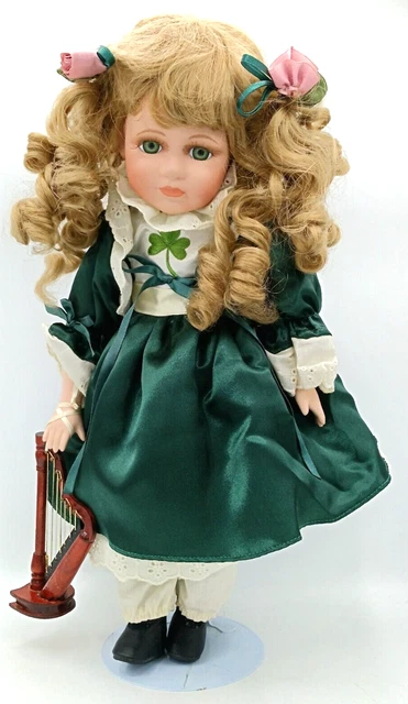 THE LEONARDO COLLECTION 16" Porcelain Doll Sinead With Harp In Box ...