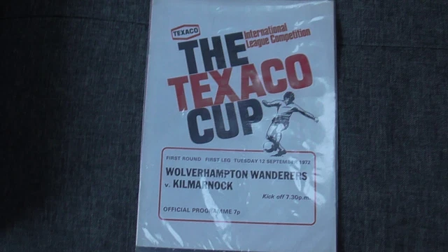 WOLVES V KILMARNOCK Texaco Cup 12Th September 1972 £1.25 - PicClick UK