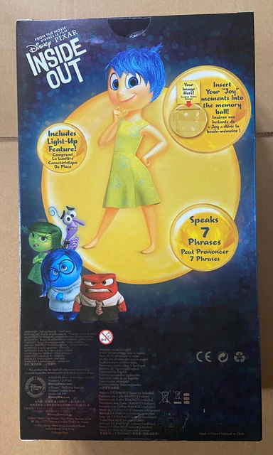 DISNEY STORE INSIDE Out Deluxe Talking Light Up Joy Figure Doll 7 ...