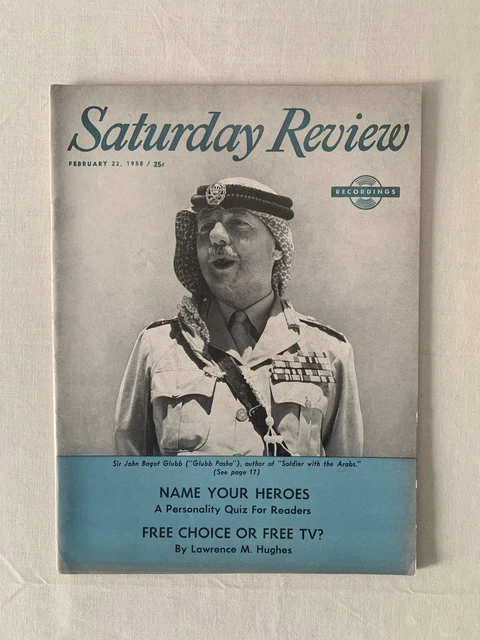 VINTAGE 1958 SATURDAY Review Magazine Feb 22 Name Your Heroes Politics ...