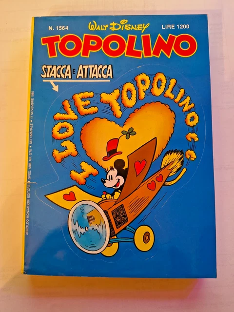 TOPOLINO NR. 1564 -copertina e ultima "stacca-attacca" EUR 5,00 ...