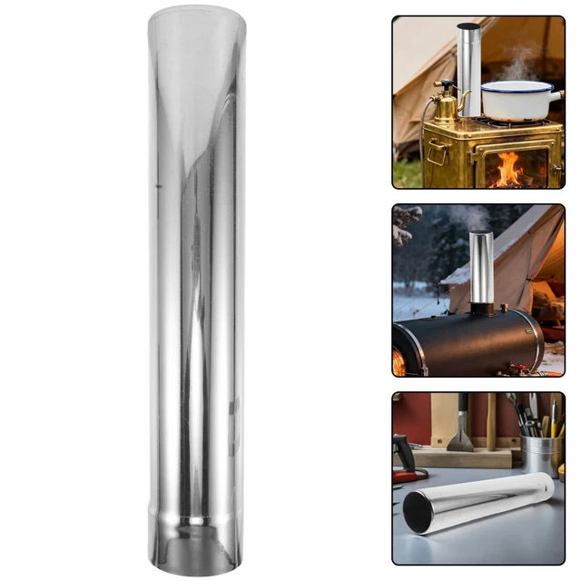 WOOD STOVE CHIMNEY Pipe: Stainless Steel Singles Wall Flue Tube 17" x 3 ...