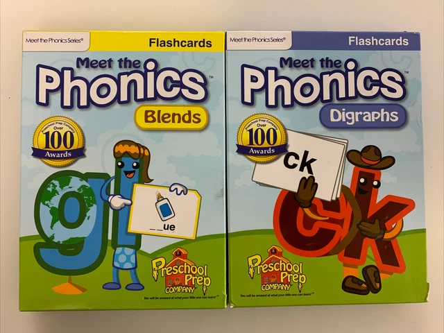 MEET THE PHONICS flash cards Digraphs Blends Preschool Prep Company £14 ...