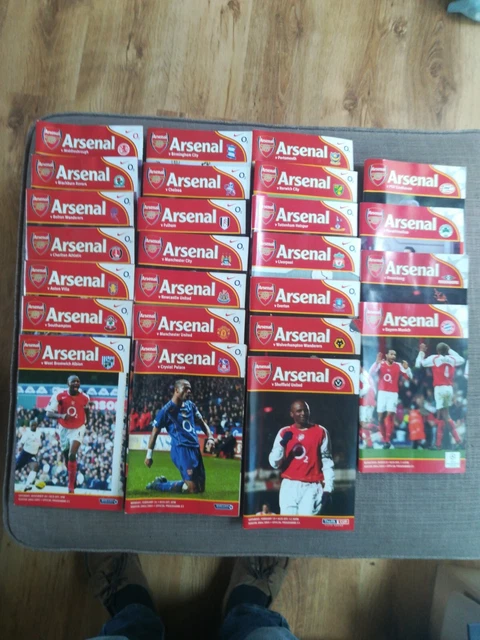 COMPLETE ARSENAL X 25 2004-2005 home season football programmes £14.99 ...