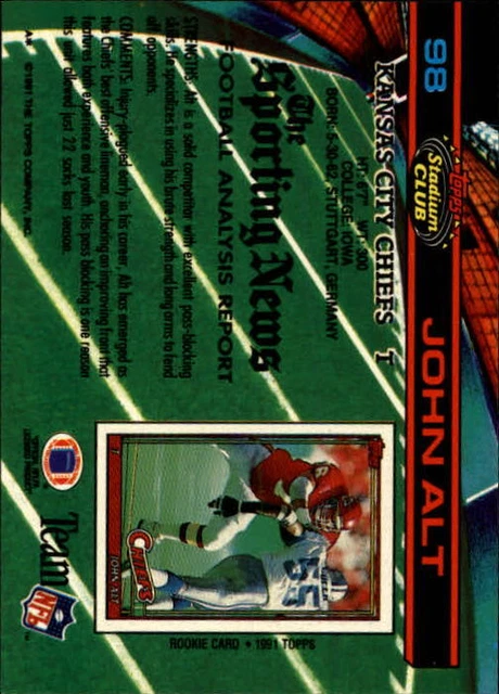 1991 STADIUM CLUB Football Card #98 John Alt EUR 1,87 - PicClick FR