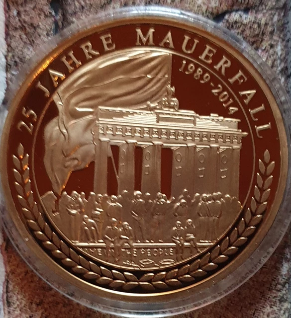 DDR SAMMLERMEDAILLE MEDAILLE 25 Jahre Mauerfall DDR 1989-2014 Cu ...