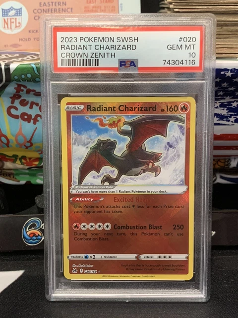 2023 POKEMON CROWN Zenith Radiant Charizard #020 PSA 10 GEM Mint Graded Card £44.54 - PicClick UK