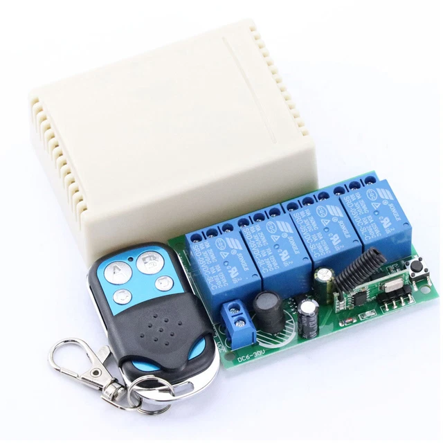 12V 24V 4 Channel Light Switch Radio Switch Relay Receiver +433Mhz ...
