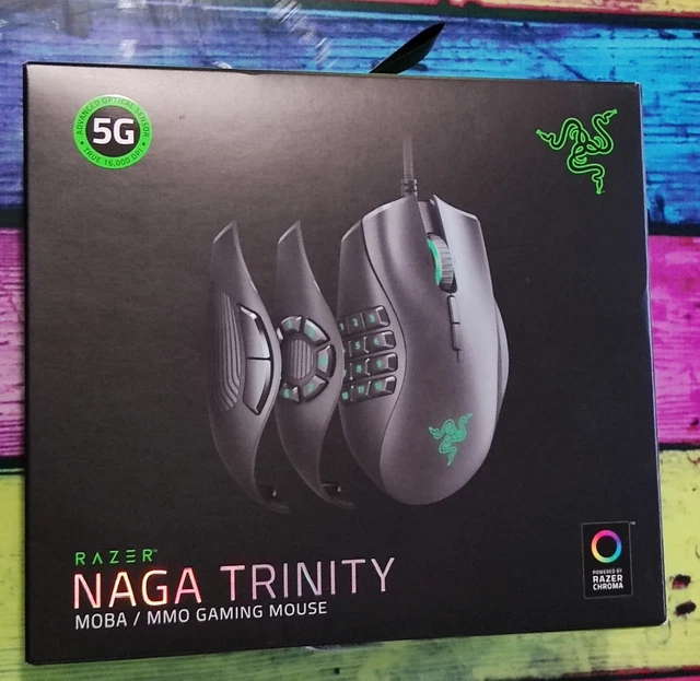 RAZER NAGA TRINITY RZ01-02410100-R3M1 Modular RGB MOBA MMO Gaming Mouse ...
