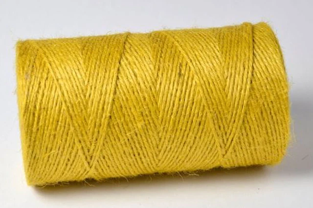 50M YELLOW JUTE Twine Roll DIY Wrap Gift Hemp Rope Cord String Roll £4. ...