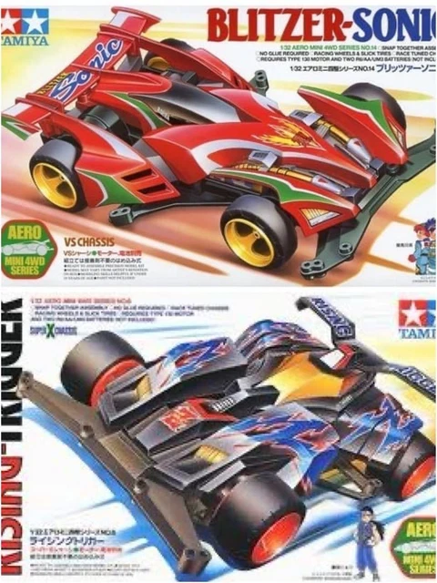TAMIYA MINI 4WD Blitzersonic Rising Trigger 2-Car Set Vintage Gebraucht ...