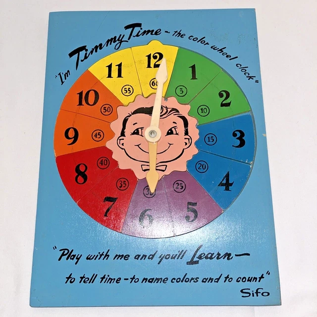 VINTAGE &I'M TIMMY Time" The Color Wheel Clock SIFO Puzzle Complete VGC ...