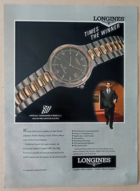 LONGINES WATCHES ORIGINAL UK Press Advert 1990 £4.99 - PicClick UK