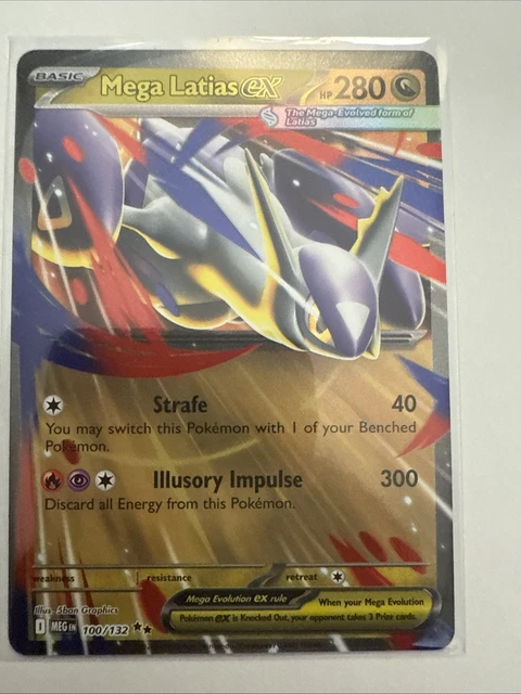 POKÉMON TCG MEGA Latias EX 100/132 Mega Evolutions Extended Art Double ...