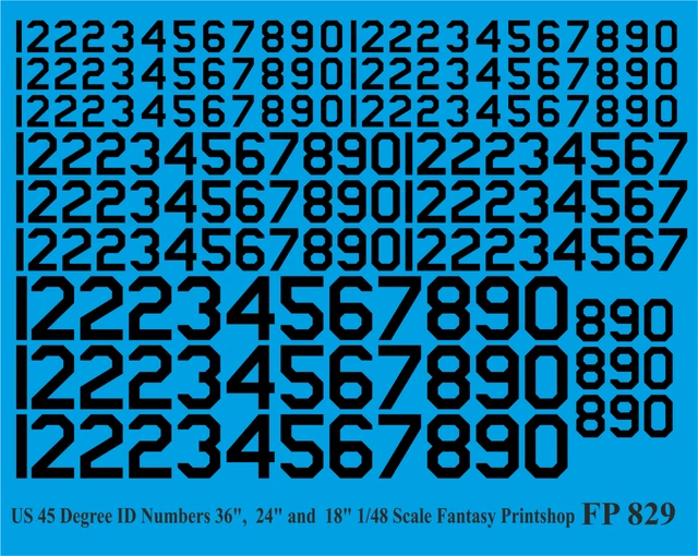 USA 45 DEGRÉS Id Chiffres 45.7cm 61cm 91.4cm Décalques Toboggan ...