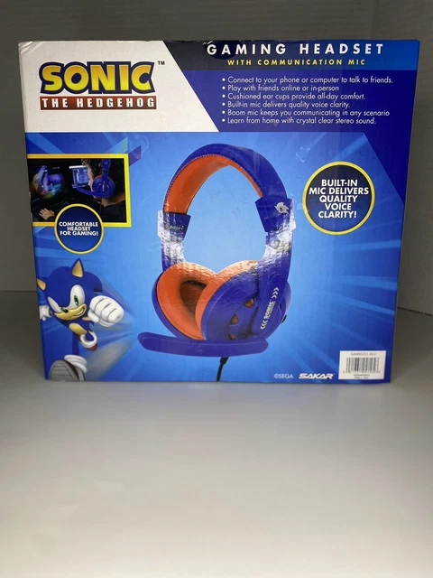 BRAND NEW KID Sonic The Hedgehog Gaming Headset with Communication Mic ...