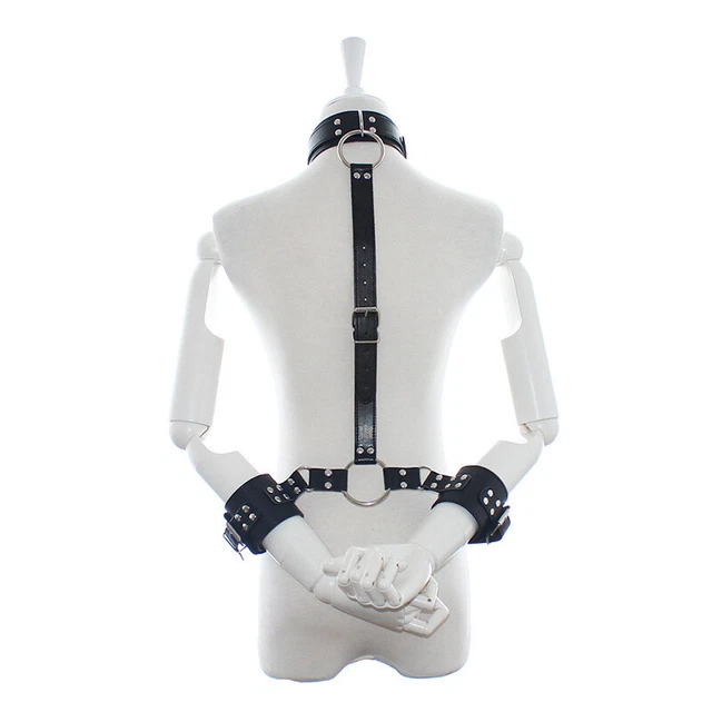 BDSM RESTRAINTS BONDAGE Neck Collar Handcuffs Arm Wrist Body Harness ...