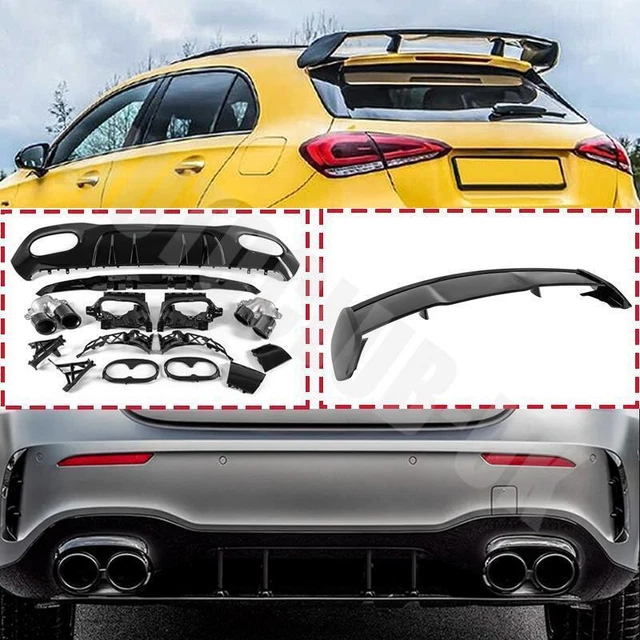 REAR DIFFUSER TAILPIPES+REAR Spoiler For Mercedes Benz W177 Amg A45 ...