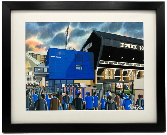 IPSWICH TOWN, PORTMAN Road, Quality Framed Football Art Print. 14" x 11 ...