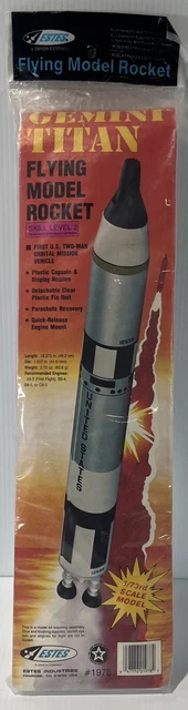 VINTAGE SEALED ESTES Gemini Titan Flying Model Rocket Skill Level 2 ...