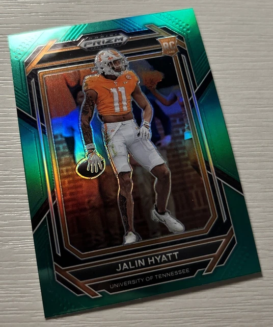 2023 PRIZM DRAFT Picks Jalin Hyatt RC verde Prizm NY Giants Rookie #141 ...