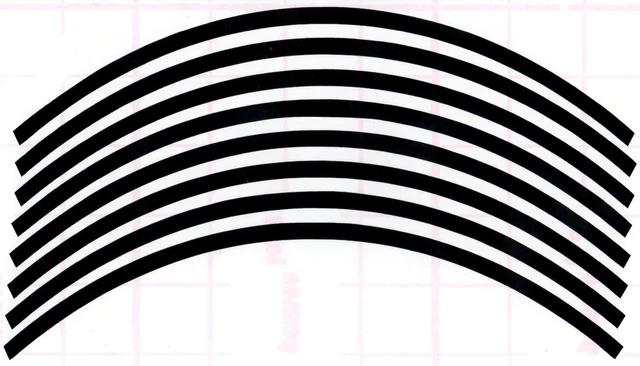 FELGENRAND FELGEN RAND Aufkleber Sticker, Tuning, 24 Streifen 7mm Breit ...