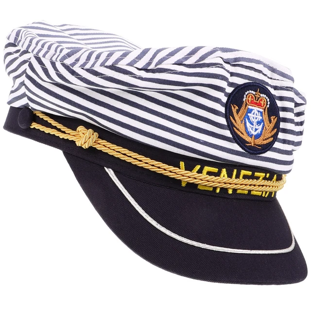 ADULT SHIP HAT Black Captain Sailor Cosplay Popularity Adjustable Men's ...
