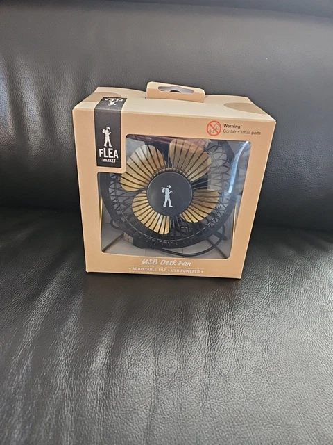 FLEA MARKET USB Powered Mini Desk Fan Adjustable Tilt Brand New In Box ...