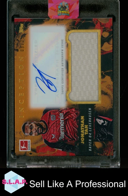 JONATHAN TAH TOPPS Inception Bundesliga 2025 Autograph Relic Card 08/25 ...