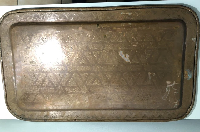 PLATEAU EN CUIVRE,ART islamique, Ottoman, Maroc, Tunisie, oriental ...