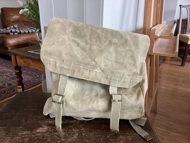 1940S WWII WW2 Era British Army Canvas Field Shoulder Kit Bag Back Pack ...
