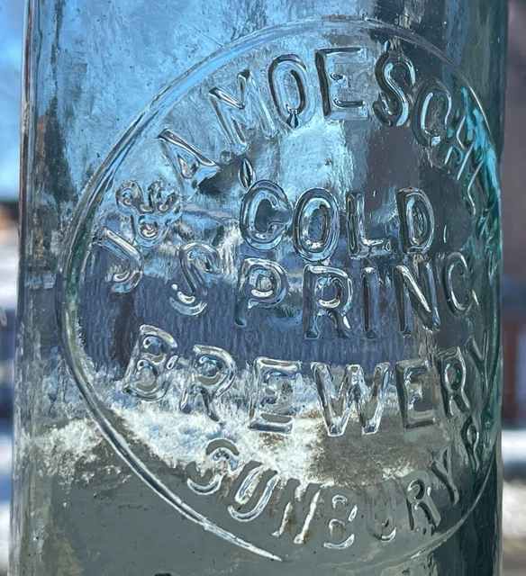 SUNBURY PA MOESCHLIN Cold Spring Brewery, Antique Blob Beer Bottle Org ...