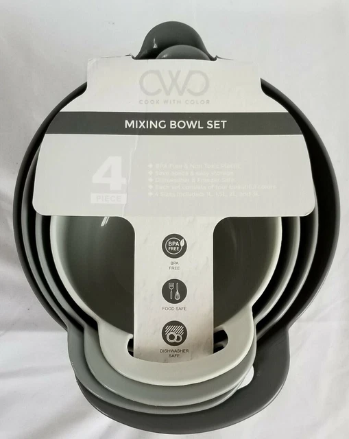 COOK WITH COLOR CWC Mixing Bowls 4 Piece New $15.00 - PicClick