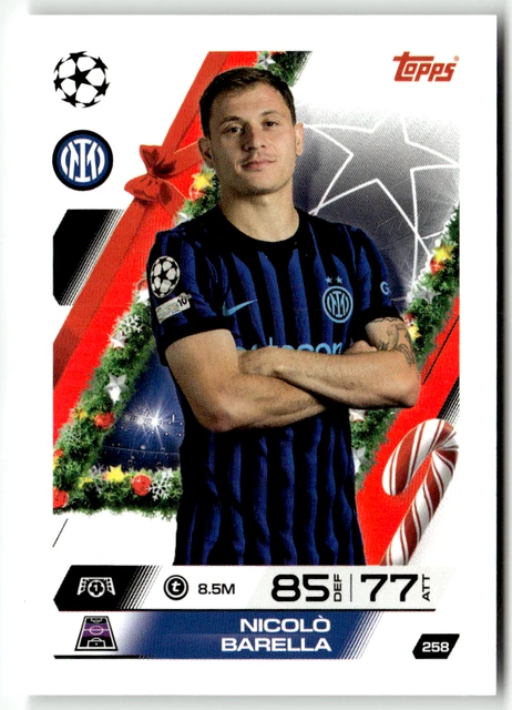 TOPPS MATCH ATTAX CL 2025-26 N° 258 Nicolo Barella Spécial Noël EUR 1,81 - PicClick FR