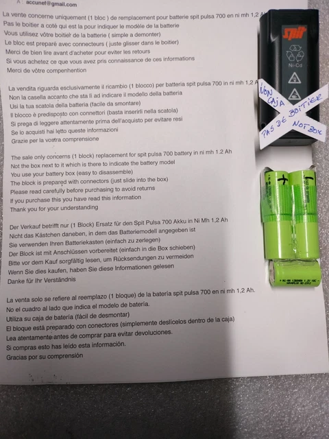 1 BLOC POUR batterie spit pulsa 700 (only 5 cells akku bateria battery ...