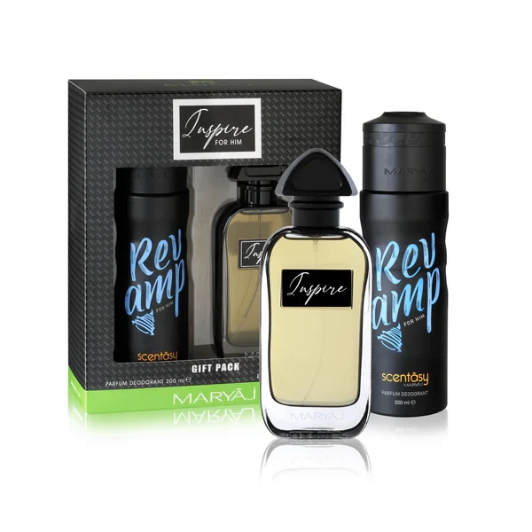 INSPIRE PERFUME GIFT Set for Men (EDP 100ml + Revamp Perfume Body Spray ...