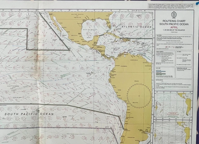 AMIRAUTÉ AVRIL 5128 (4) Routeing Sud Pacific Océan Carte Tableau ...