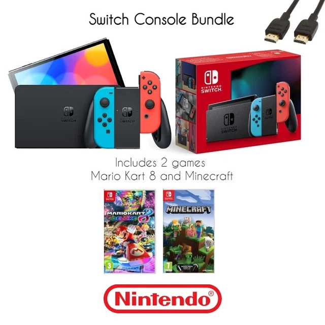 Nintendo Switch Gaming Console Bundle With Mario Kart Deluxe 8🏒 Conheça