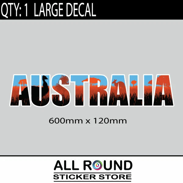 AUSTRALIA AUSTRALIAN-KANGAROO. EMU -sticker-decal-for-,-motorhome,-4x4 ...