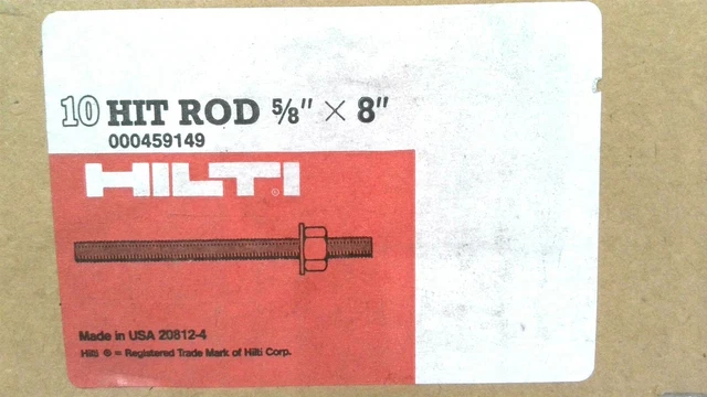 HILTI 000459149 HIT Rod 5/8" X 8" Has-E Threaded Steel Rods ( Lot Of 10 ...