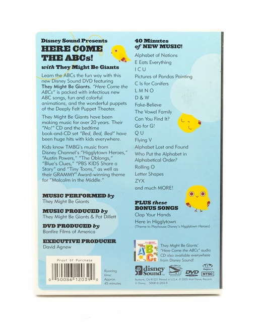 HERE COME THE ABC's DVD Animated Alphabet Educational Learning Songs ...