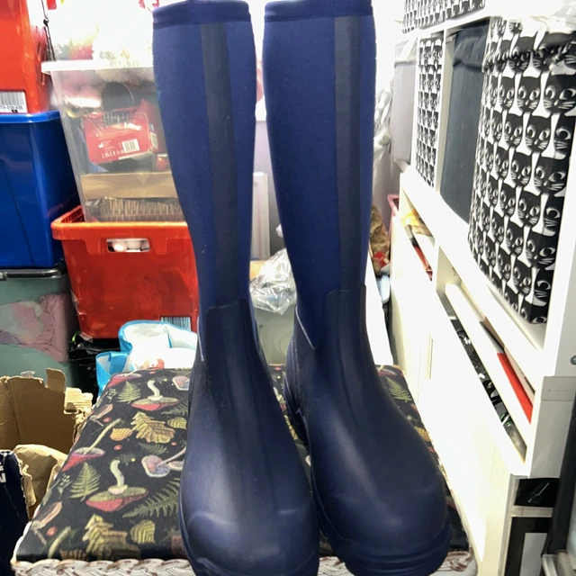 Pair Of Blue Grubs Frostline 50 Thermal Wellies Bellweather Blue Uk7
