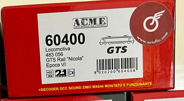 LOCOMOTIVA ACME E483-056 GTS Rail "Nicola" TRAXX Art 60400 + Decoder ...